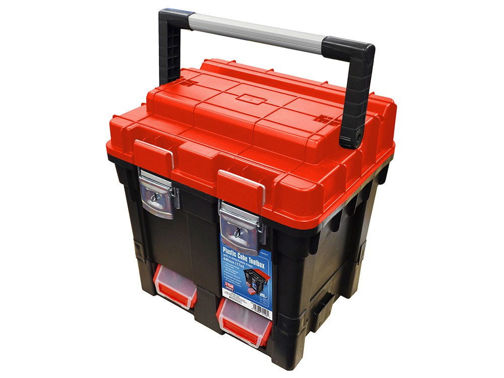 Plastic Cube Toolbox with Detachable Trays 440mm (17in ...